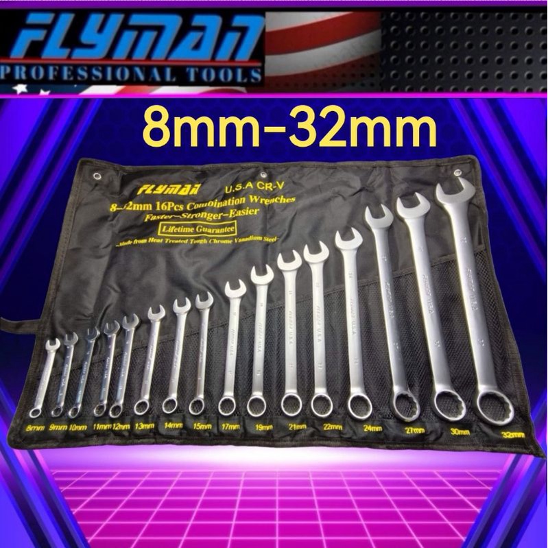 (8mm-32mm) FLYMAN USA & KWY JAPAN original combination wrench set ...