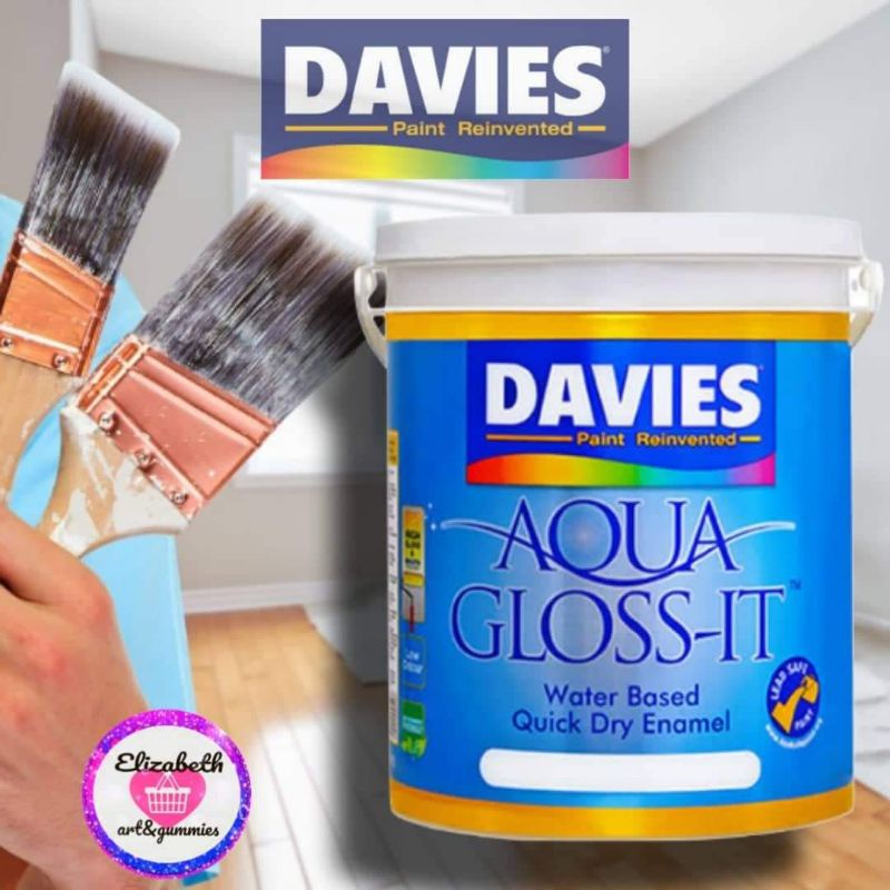DAVIES AQUA GLOSS IT WATER-BASED QUICK DRYING ENAMEL WHITE (4 liters) | Shopee Philippines