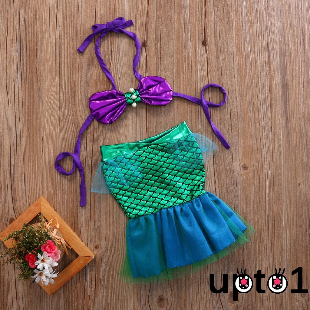 TUT-Cute Baby Girls Little Mermaid Set Costume Bikini | Shopee Philippines