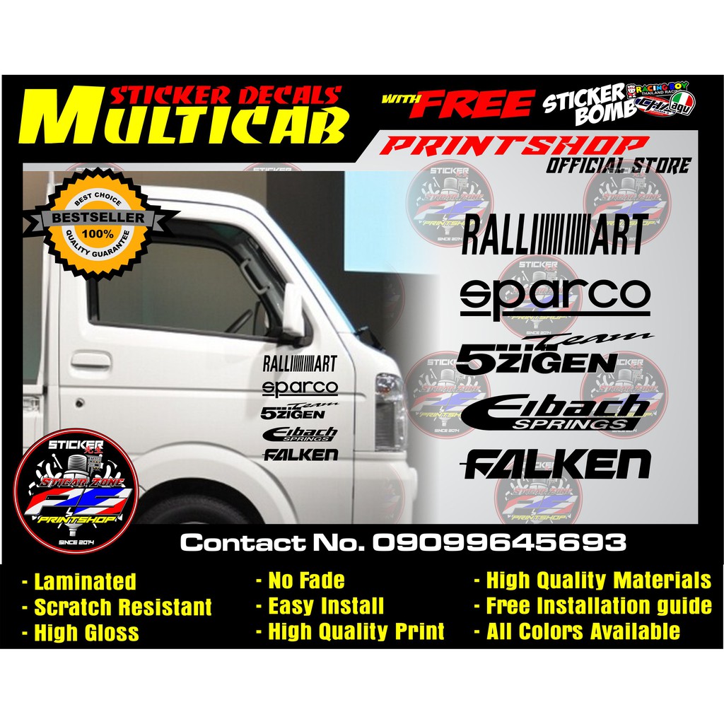 Multicab Car door sticker decals, cut-out durable & high quality ...