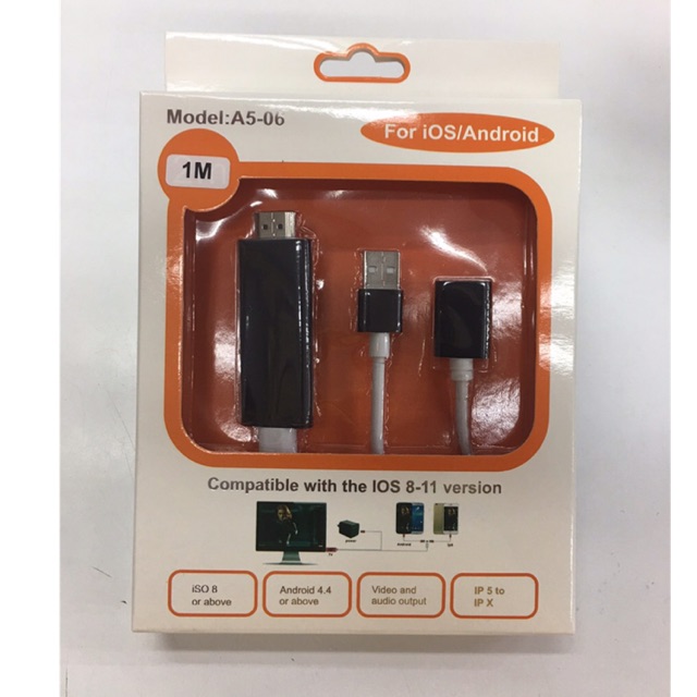 Mobile Phone Connection Cable To Tv Screen (Black) | Shopee Philippines