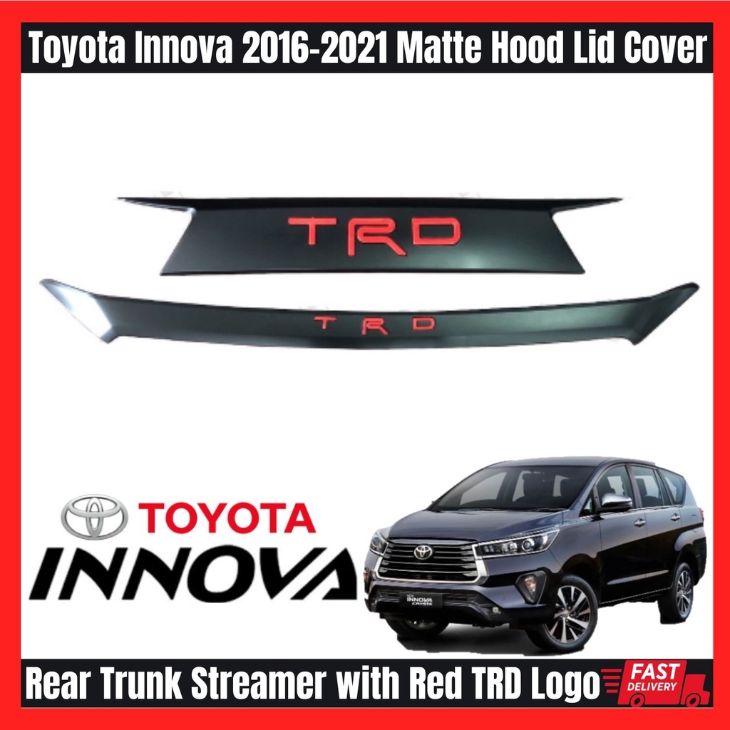 Toyota Innova 2016-2021 Matte Black Hood Lid Cover and Rear Trunk ...