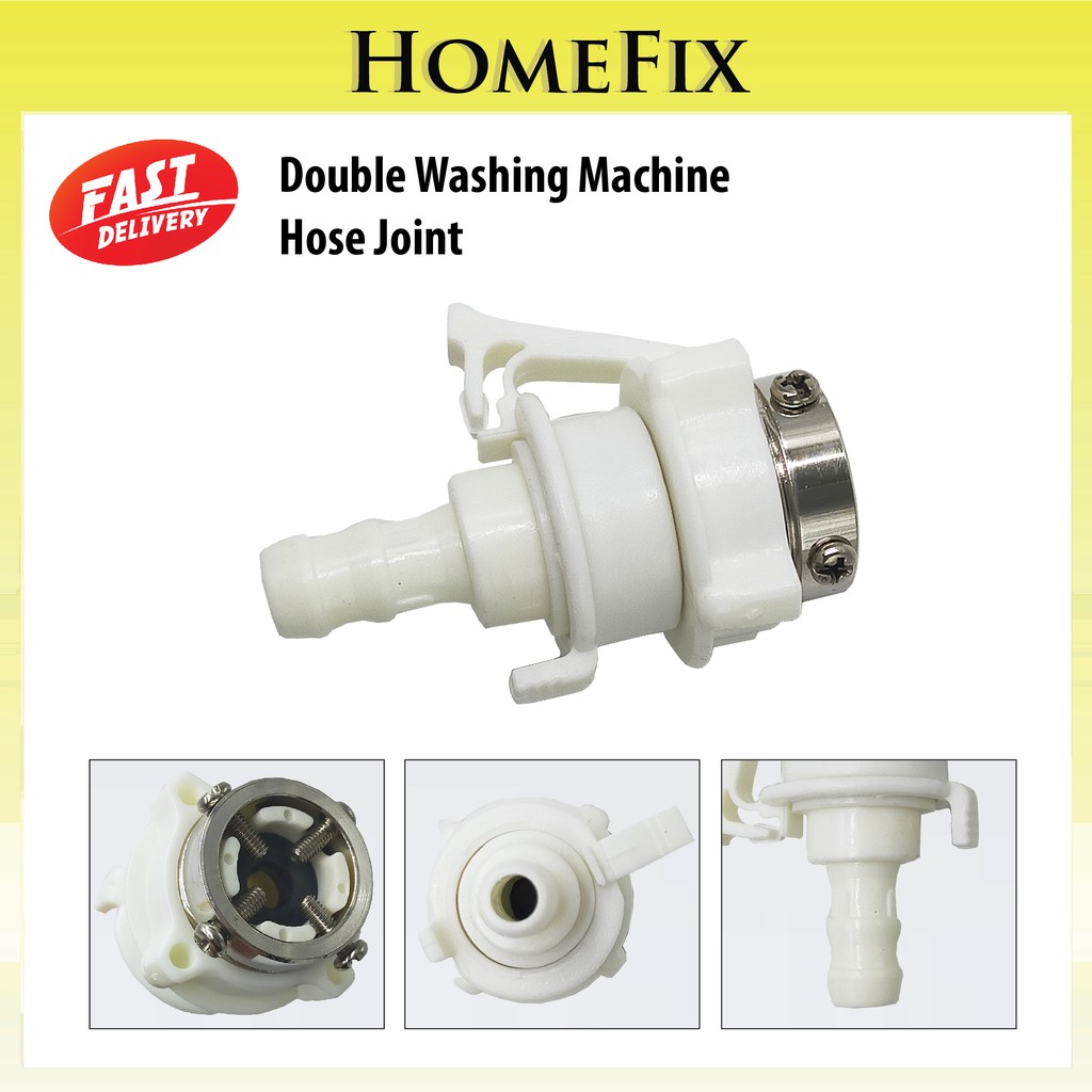 Double Washing Machine Garden Hose Tap Joint Connector Inlet Adapter ...