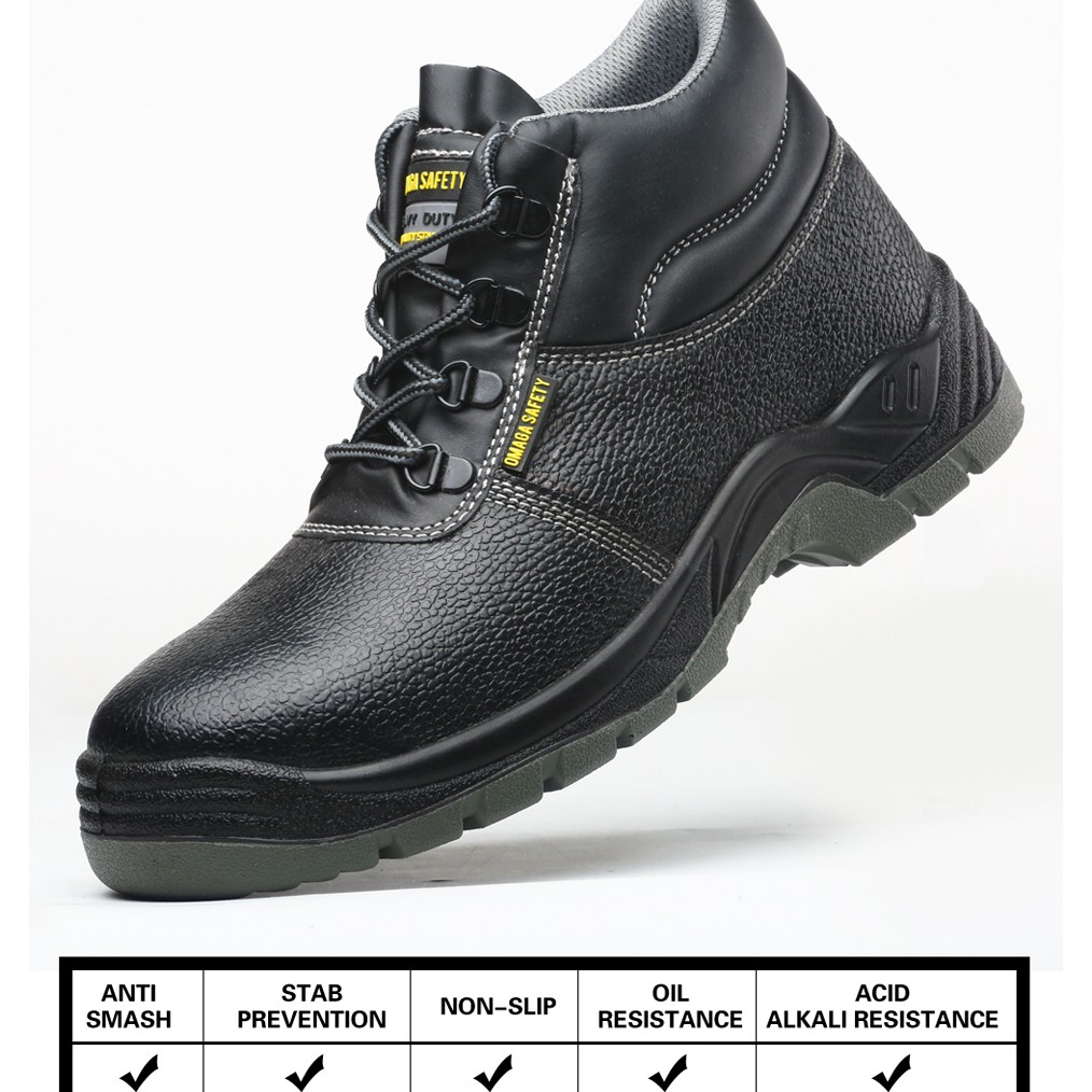 Men's Breathable High Cut Steel Toe Cap Work Safety Shoes | Shopee ...