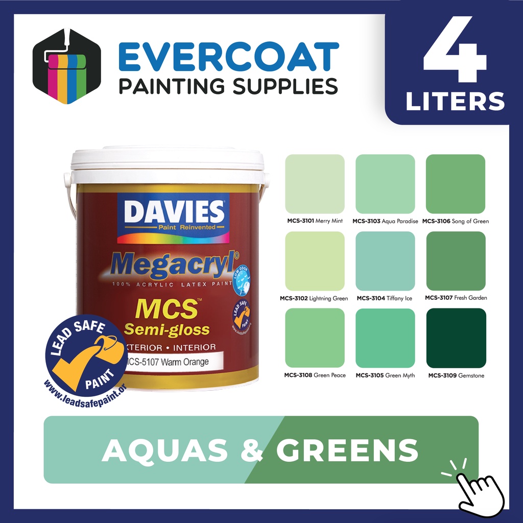 Davies Megacryl MCS Semi-Gloss, 100% Acrylic Latex, 70 Colors, Water ...