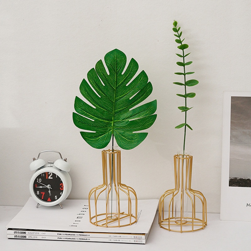 Nordic Creative Wrought Iron Hydroponic Glass Vase Ornaments Home ...