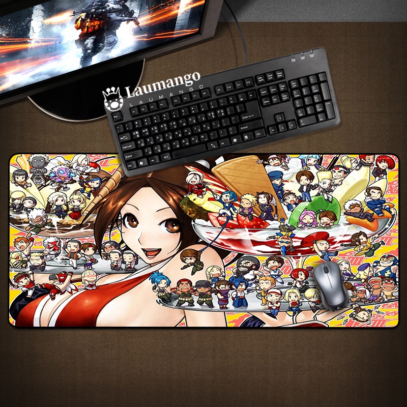The King of Fighters Gamer Girl Rubber Keyboard Desk Pad Mouse Ped ...