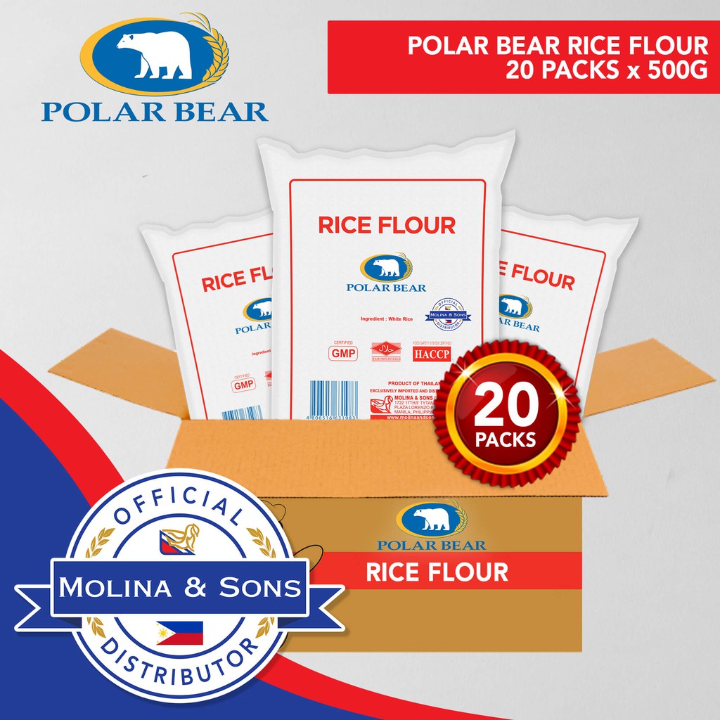 POLAR BEAR RICE FLOUR 500G SULIT BOX (PACK OF 20) | Shopee Philippines