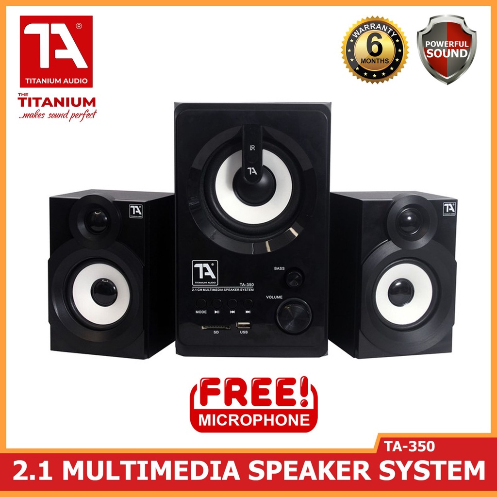 TITANIUM AUDIO TA-350 2.1 MULTIMEDIA SPEAKER SYSTEM Built-in Subwoofer ...