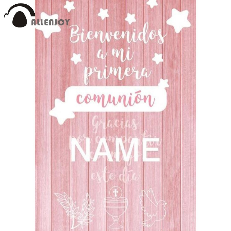 Pink Wood Girl First Primera Communion Background Baby Shower Baptism ...