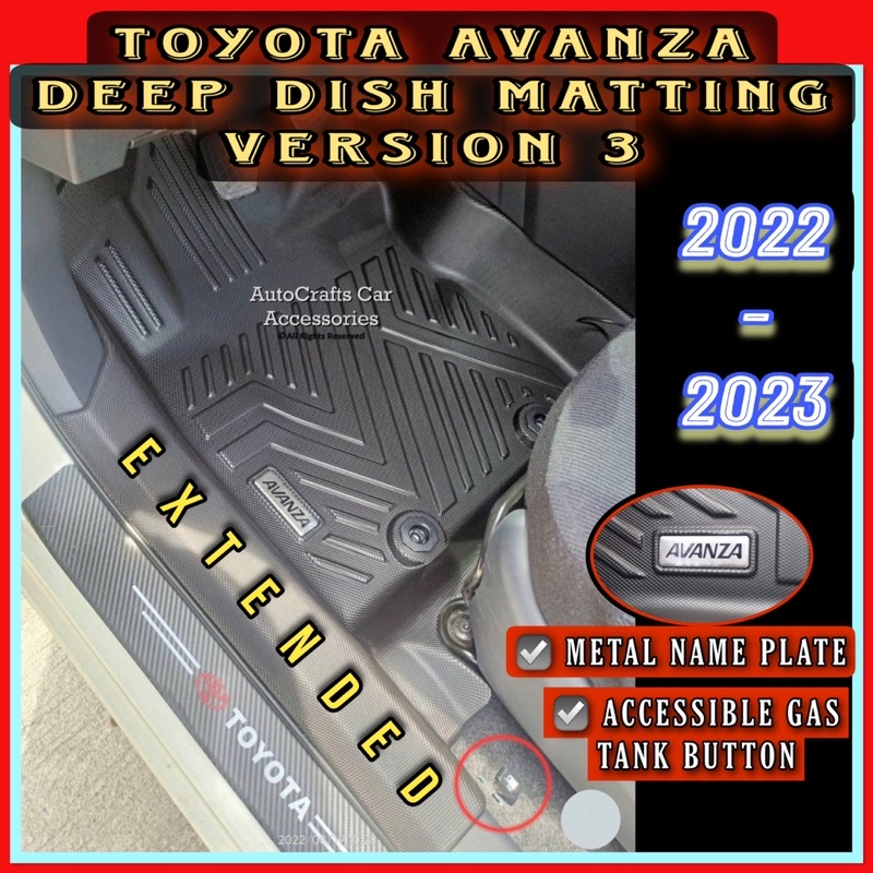 TOYOTA AVANZA 2022-2025 5D DEEP DISH MATTING VERSION 3 | Shopee Philippines