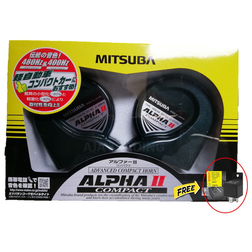 Genuine Mitsuba Alpha 2 Compact Horn 12Volts with Free Relay | Shopee Philippines