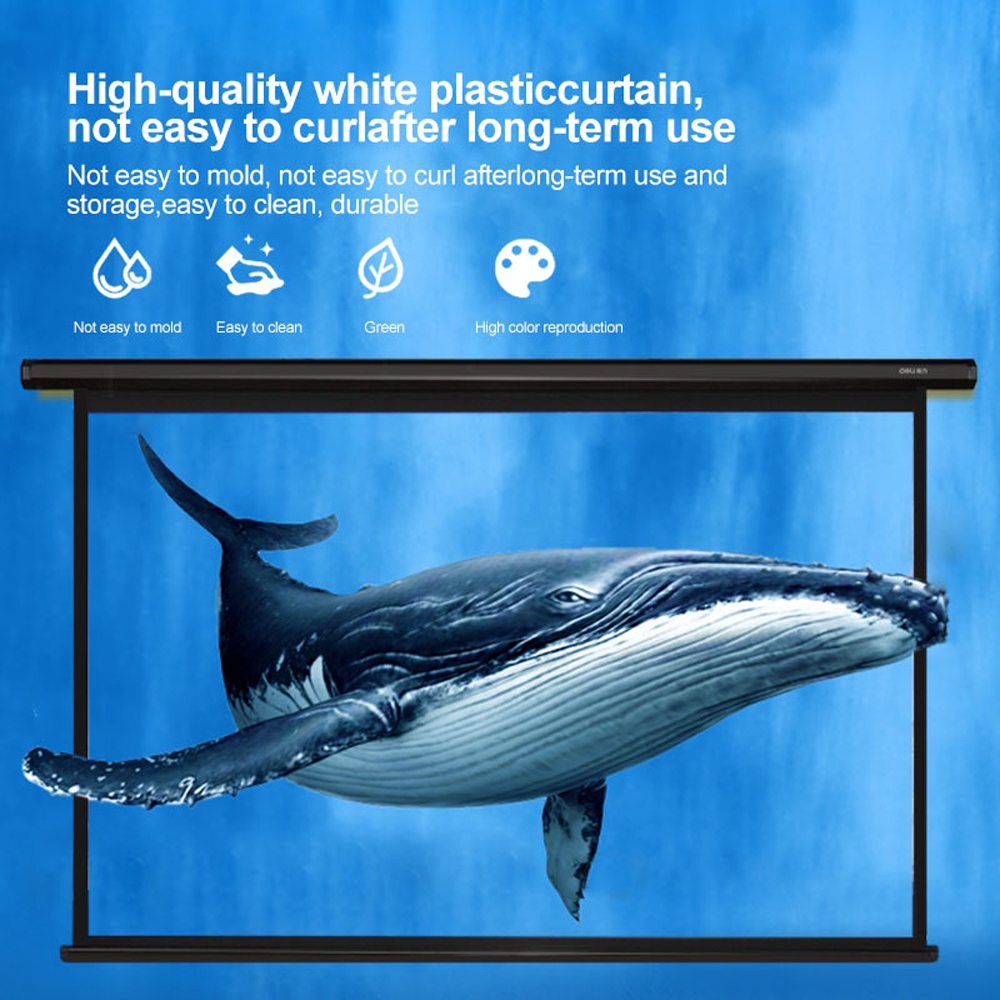 Deli 4K Portable Projector Screen Home Folding Soft Screen Projector TV ...