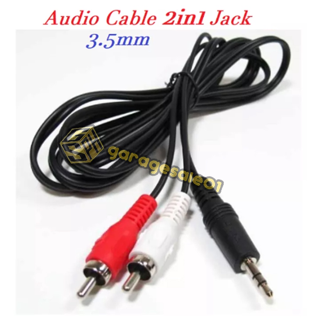 AUX to 2RCA Cable 2x1 Jack Cord 2in1 Audio Cable Speaker to Phone Jack 3.5mm 1x2 RCA to 1.5m COD ...