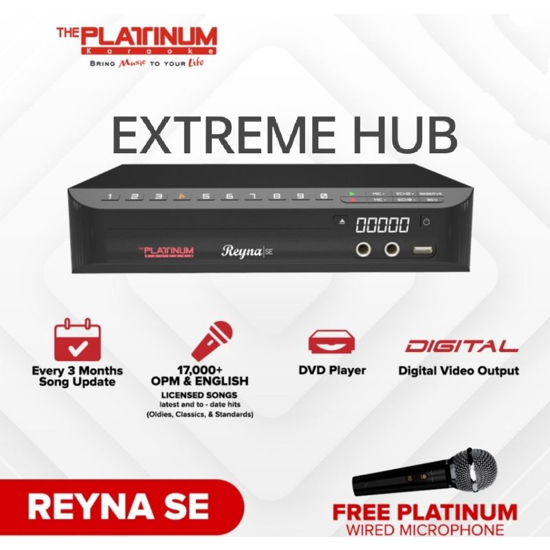 PLATINUM REYNA SE KARAOKE DVD PLAYER OVER 19,000+++ SONGS WITH FREE WIRED MICROPHONE | Shopee ...