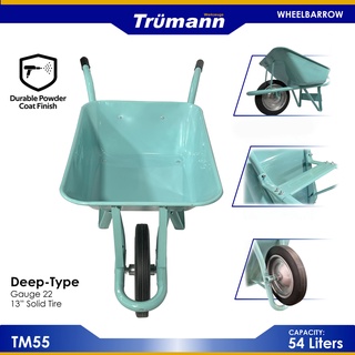 TRUMANN Wheelbarrow Deep-Type 13" Solid Tire with Double Ball Bearings ...