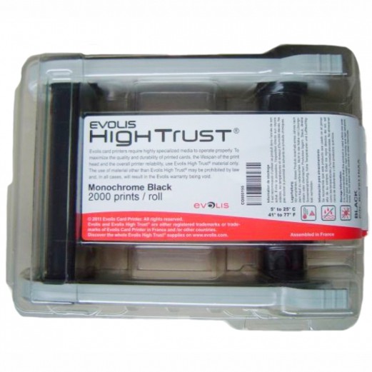 Evolis RCT023NAA ID Card Printer Genuine Ribbon, Original Black ...
