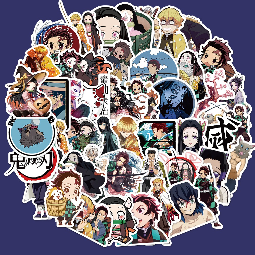 50pcs Anime Demon Slayer Kimetsu No Yaiba Sticker Waterproof PVC ...