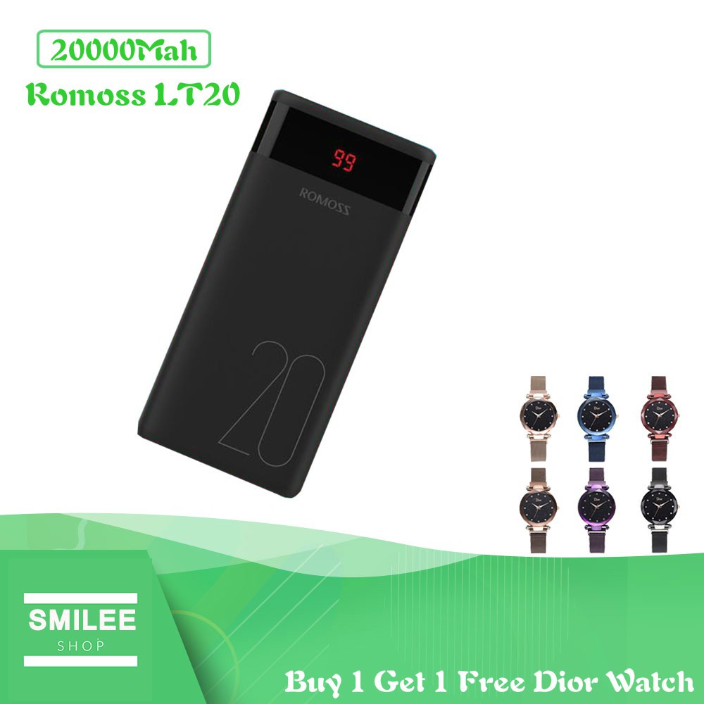 Buy 1 100% Original Romoss Powerbank Romoss LT20 20000Mah Power Bank ...