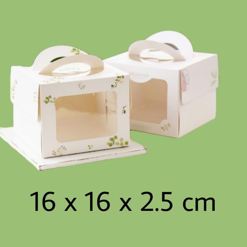 Imported Cake Box 16x16x12.5cm / 16x16x15cm with free cakeboard ...