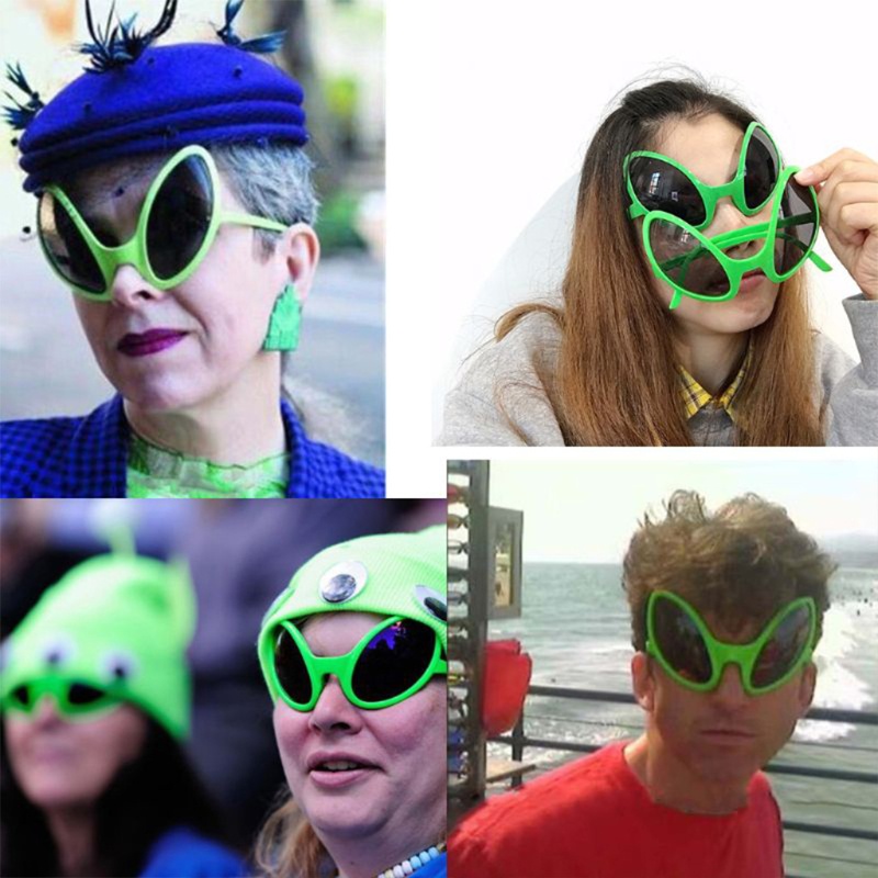 Kids and Adults Green Alien Glasses Halloween Fancy Dress Costume ...