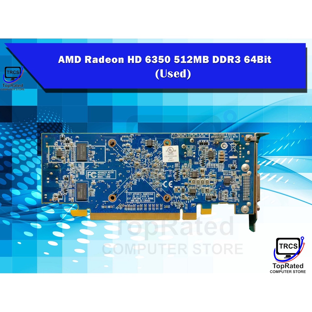 AMD Radeon HD 6350 512MB DDR3 64Bit Graphics Card (Used) | Shopee ...