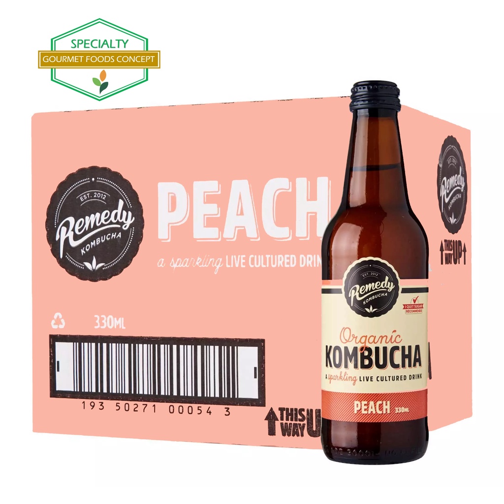 REMEDY KOMBUCHA PEACH - 330ML x 4s | Shopee Philippines