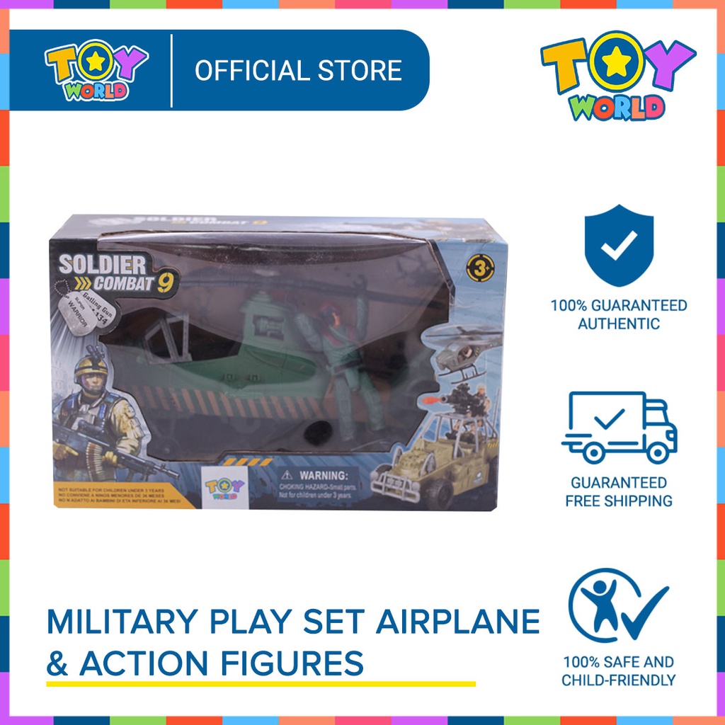 Toy World Military Play Set - Airplane & Action Figures Toys for Kids ...