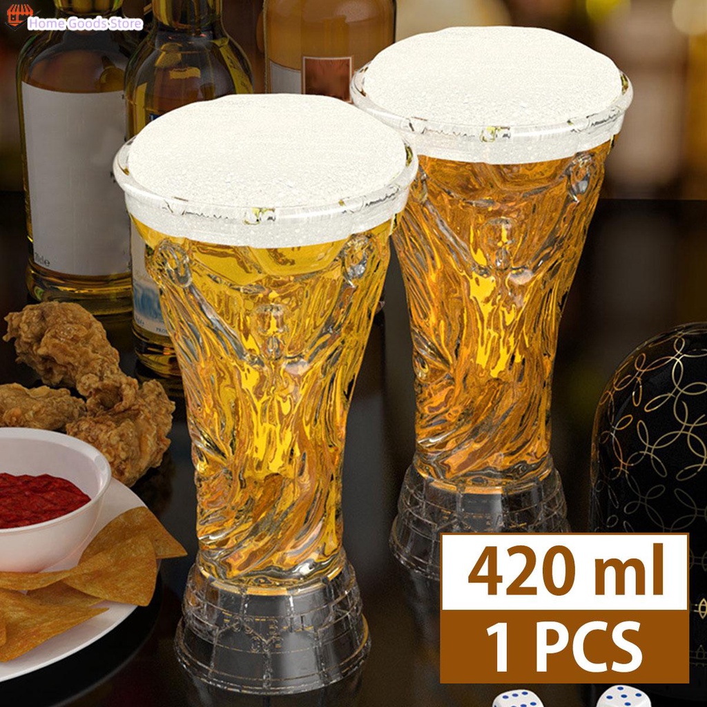 420ML Beer Cup Anti-Fall Hercules Beer Cup Transparent Plastic Beer Mug ...