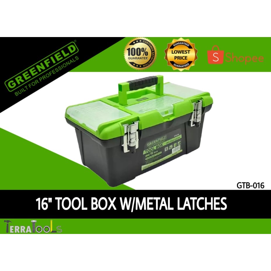 Greenfield Tool Box 16" with metal latch GTB-016 | Shopee Philippines