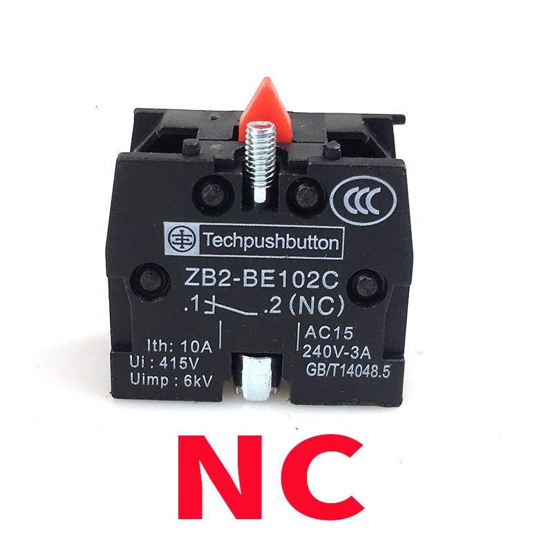 10pcs Xb2 Push Button Switch Zb2be102c(nc) Contact Block Zb2-be101c (no ...