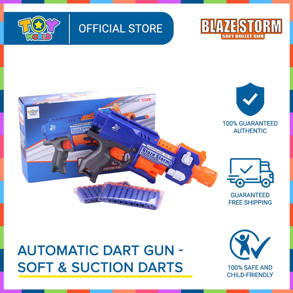 Blaze Storm - Automatic Dart Gun - with Soft & Suction Darts for Boys ...