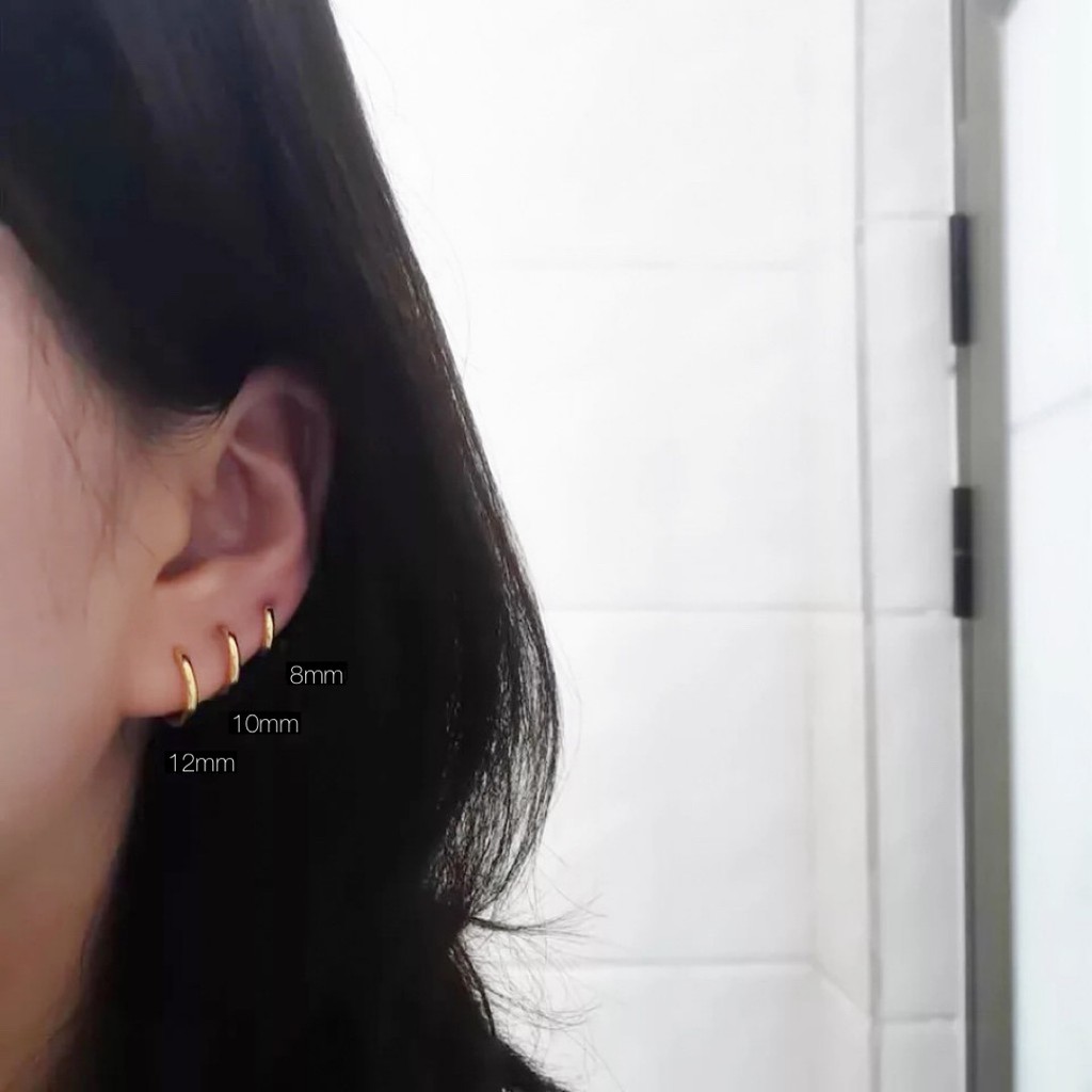 Asterism Hoop Earrings Stainless Steel Basic Earrings Gold and Silver ( sold as pair ) | Shopee ...