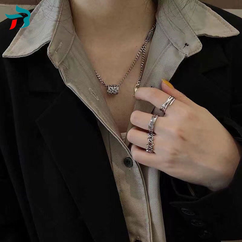 Roman Numeral Ring Hip Hop Personality Punk Cool Couple Kit Adjustable ...