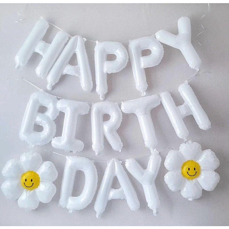 Happy Birthday Balloon Banner Letter Party Decorations,16 Inch 3D ...