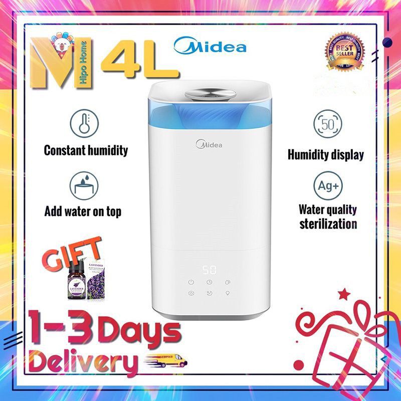 Midea 4L Air Humidifier Aromatherapy Machine Ultrasonic Touch Screen ...