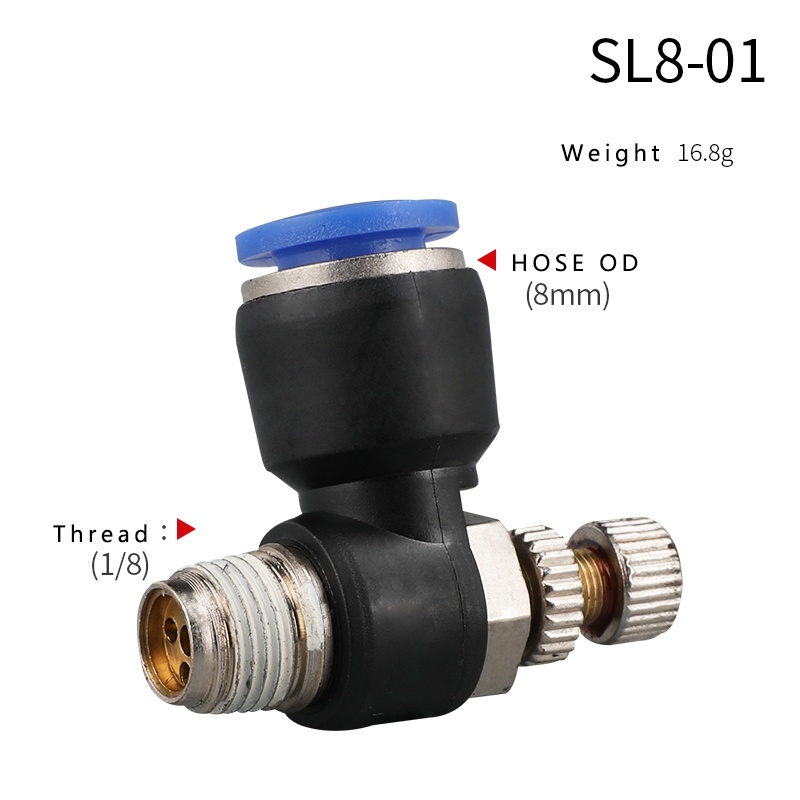 SL connector pneumatic trachea quick connector throttle valve speed regulating valve SL4 / 6 / 8 ...