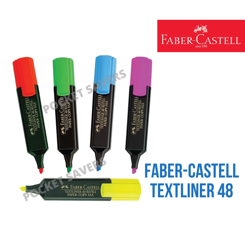 FABER CASTELL Textliner 48 (Per Piece, Refillable, Marker) | Shopee ...