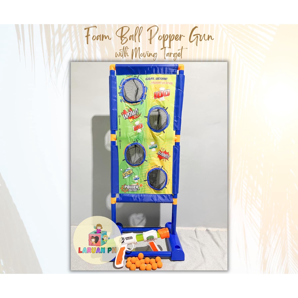 FOAM BALL POPPER GUN WITH MOVING TARGET l SHOOTING GAME | Shopee ...