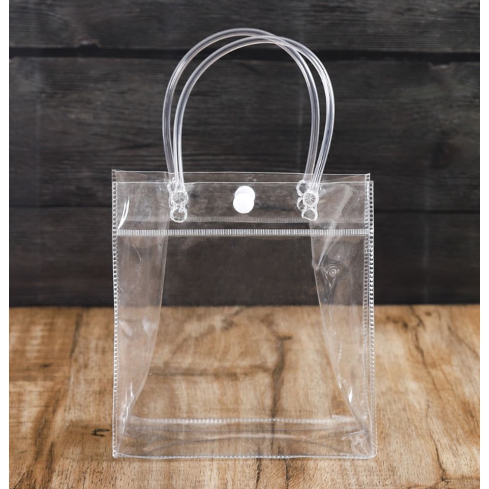 1pc PVC Clear Bag/ Tote bags/ Transparent PVC bag with handle/ gift bag ...