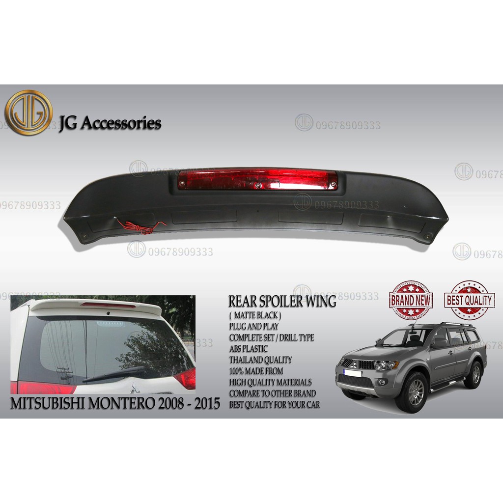 MITSUBISHI MONTERO SPORTS 2008 - 2015 REAR SPOILER WING MATTE BLACK ...