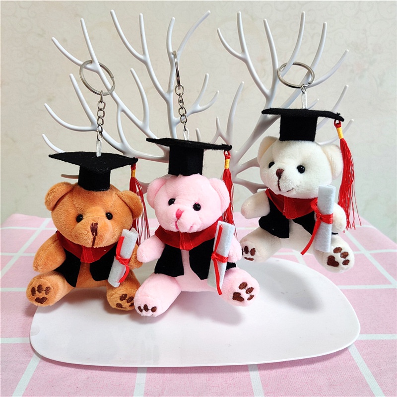 3 Colors Teddy Bear Key Chain 12cm Graduated PhD Bear Graduation ...