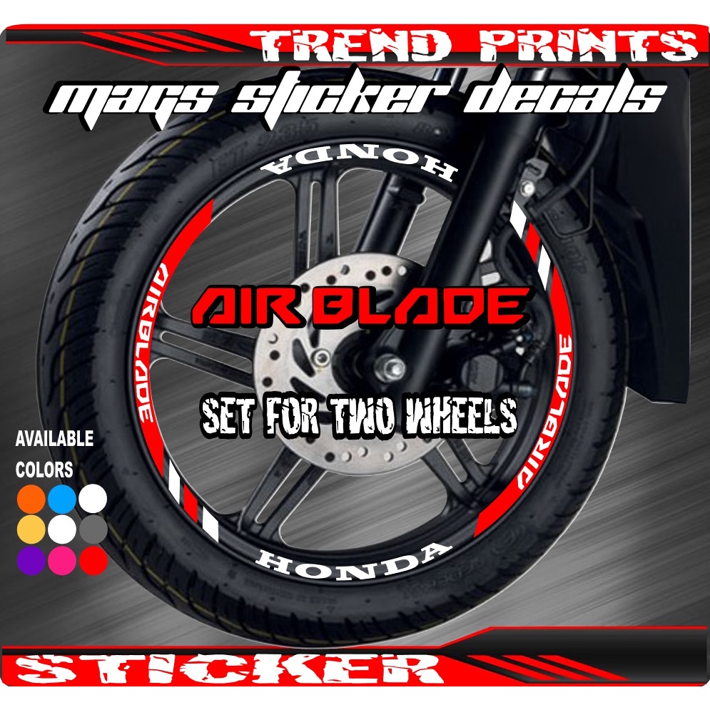 Airblade mags sticker set front and rear good for 2 wheels dsgn1 ...