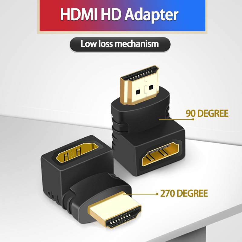 HDMI 90 degree L shaped Connector Cable Male to Female Converter ...
