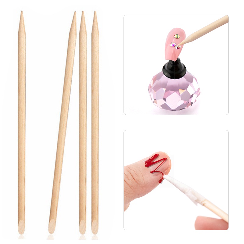 1Pc Fake Nail Tool Double Head Orange Wood Stick Nail Art Manicure ...