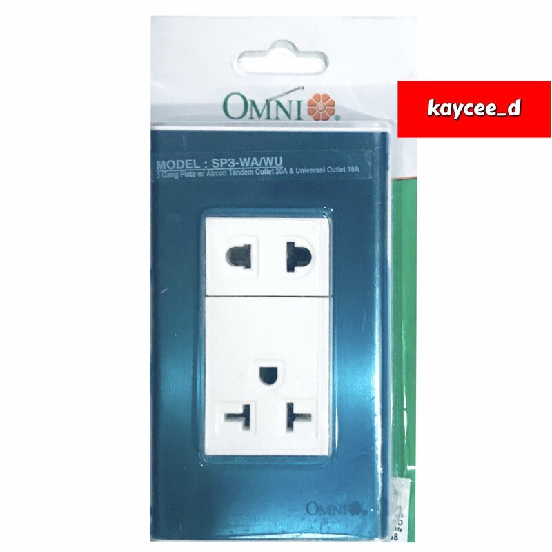 Omni Aircon Tandem Outlet 20A & Universal Outlet 16A in Stainless Plate ...