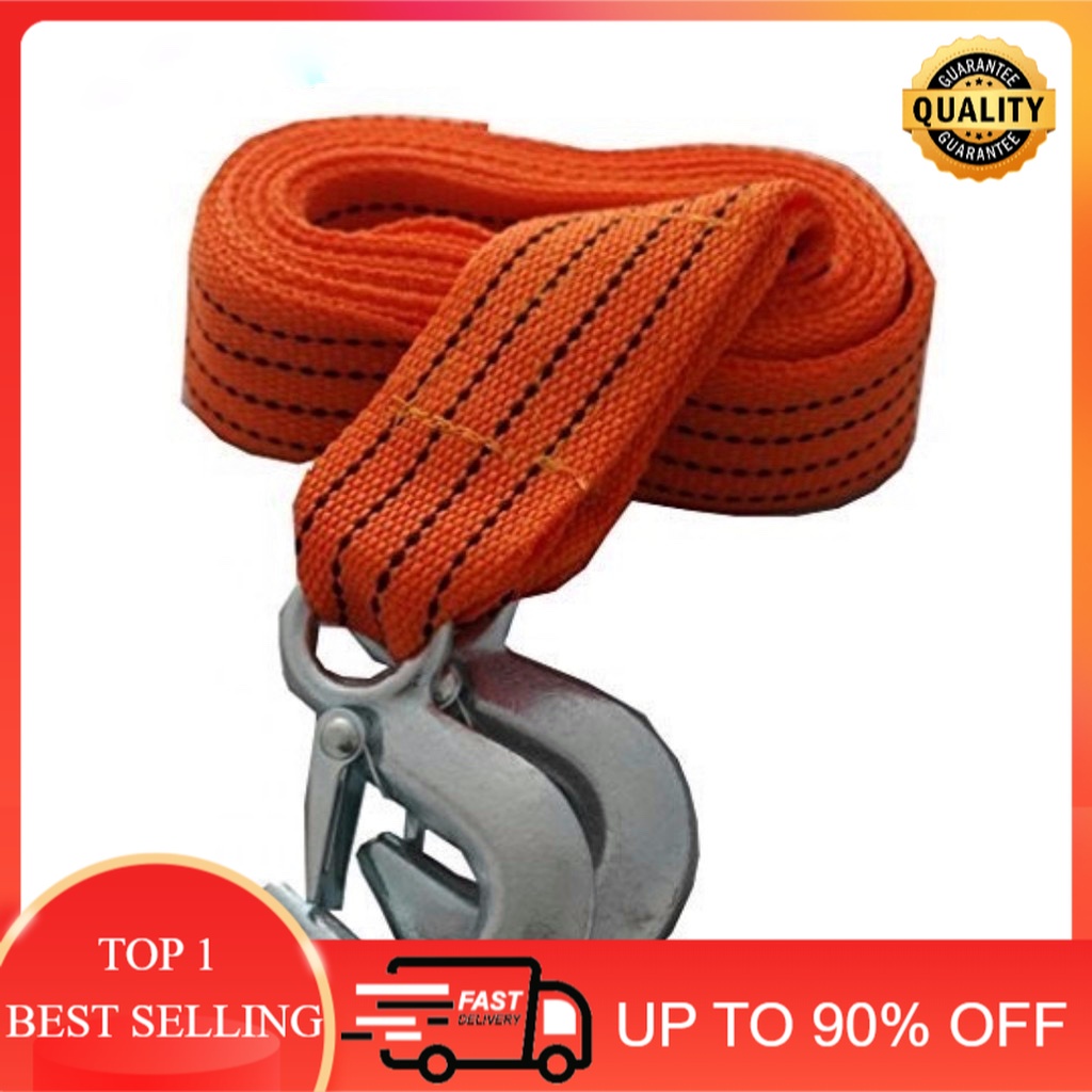 3 ton HEAVY DUTY CAR PULL TOWING ROPE TOWING CABLE NYLON | Shopee ...