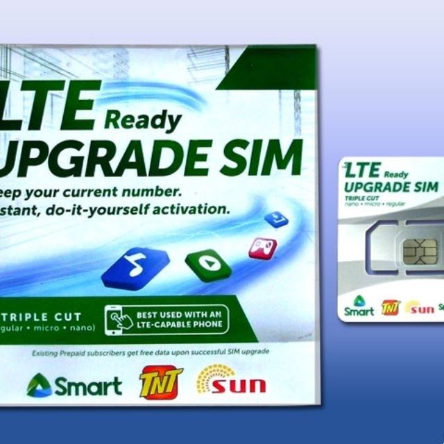 Smart LTE Upgrade Sim (Smart SUN TNT)Update your SIM to LTE by keeping your old number | Shopee ...