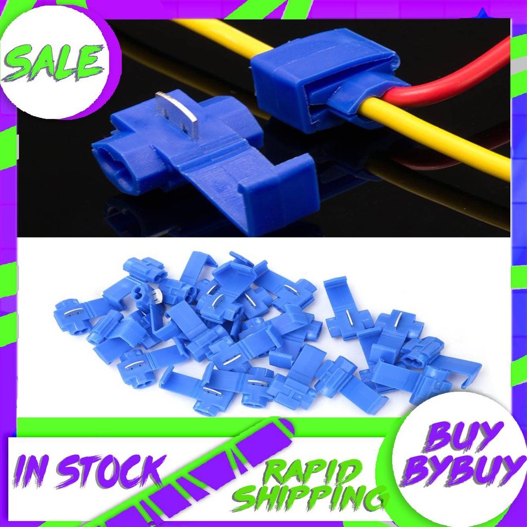 25Pcs Blue Solderless Quick Splice Snap Wire Connector 0.75-2.5mm²/AWG ...