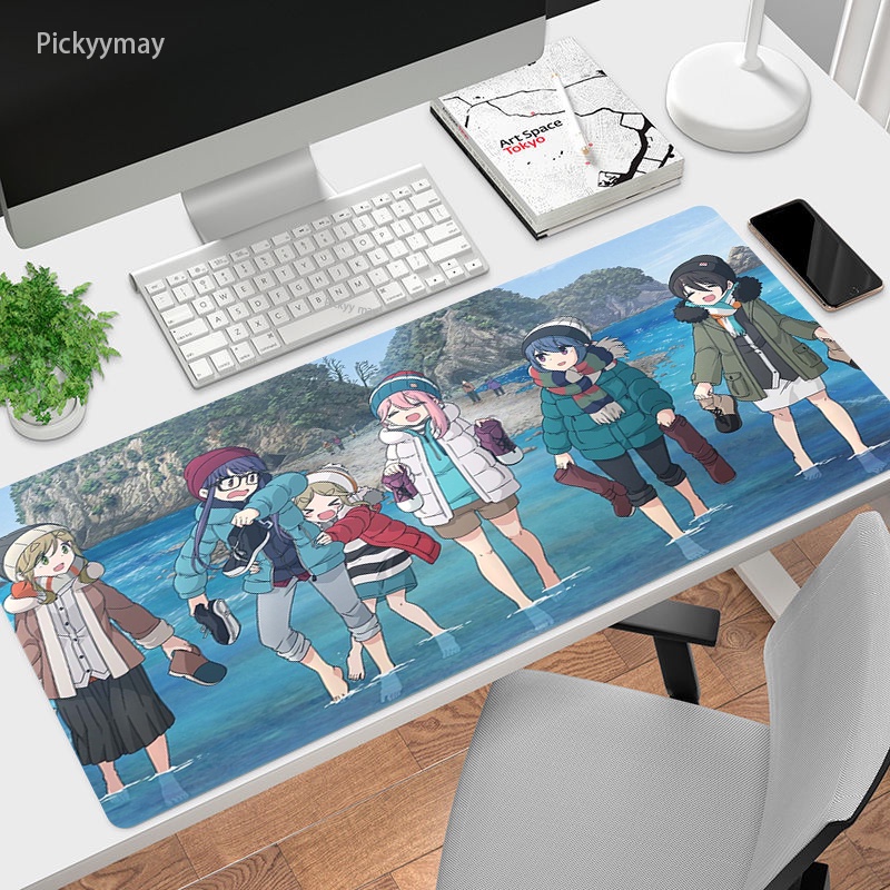 Large Anime Mouse Pad Yuru Camp Gamer Mousepad Kawaii Non-slip Rubber ...